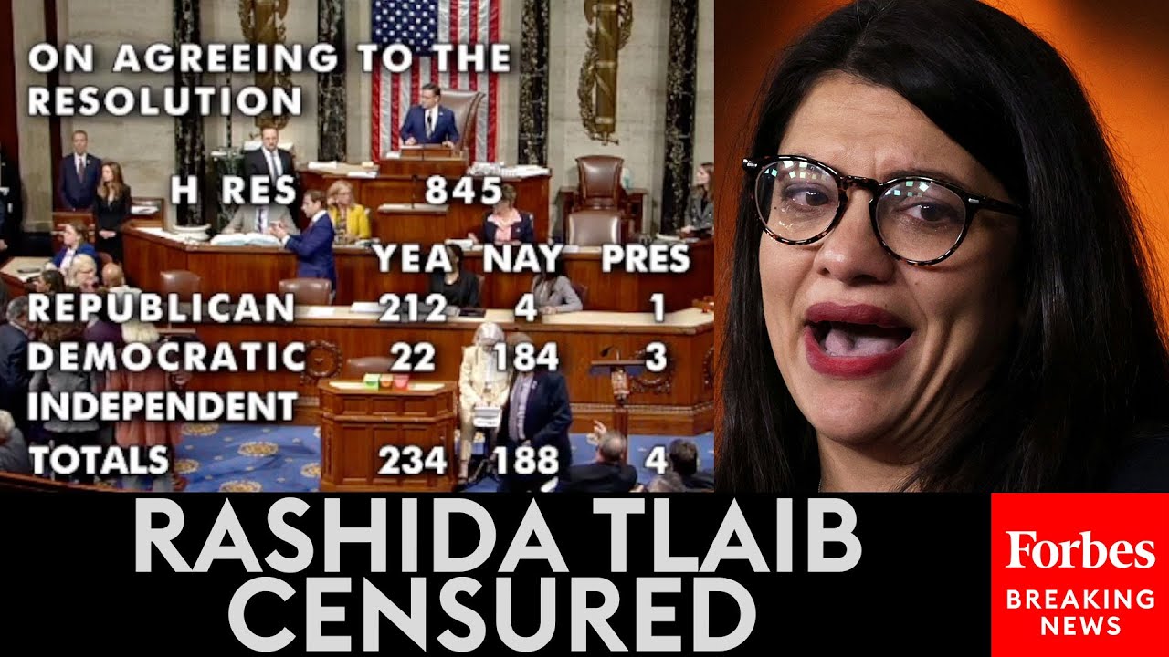 BREAKING NEWS: Rashida Tlaib Censured By Fellow House Members - YouTube