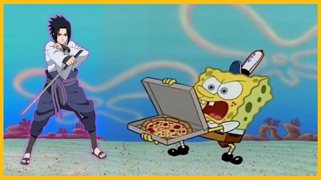 Sasuke trying to get a pizza from Spongebob | Sasuke spongebob - YouTube