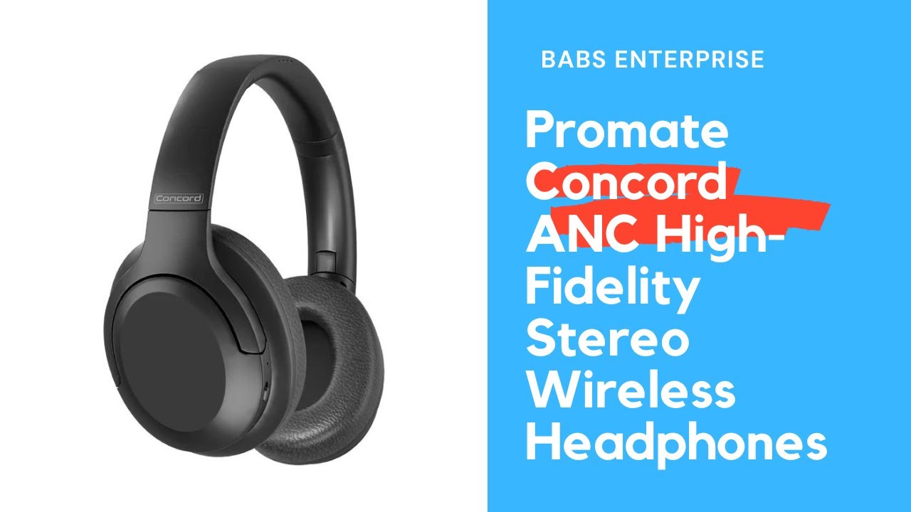Promate Concord ANC High-Fidelity Stereo Wireless Headphones #promate # ...