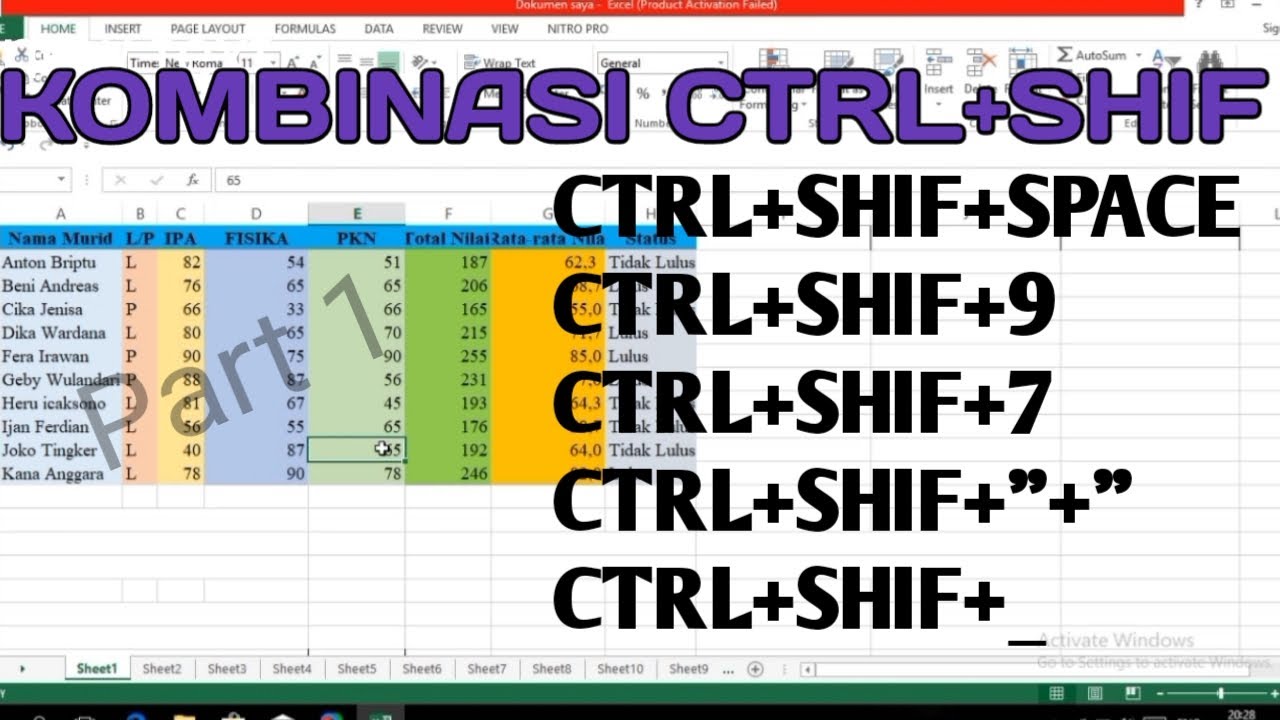 Belajar Lanjutan...! Kombinasi CTRL+SHIF dengan Tombol lainnya pada Ms ...