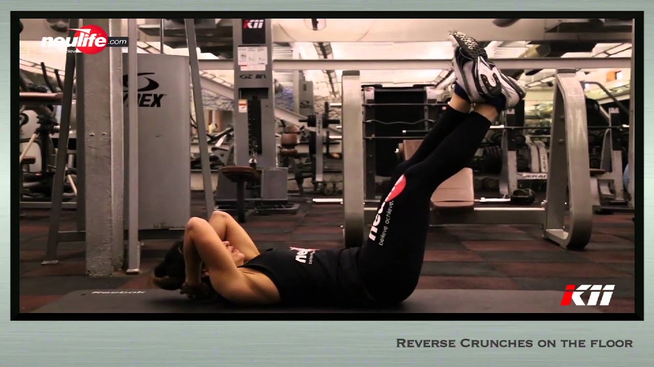 Reverse Crunches on the floor - YouTube