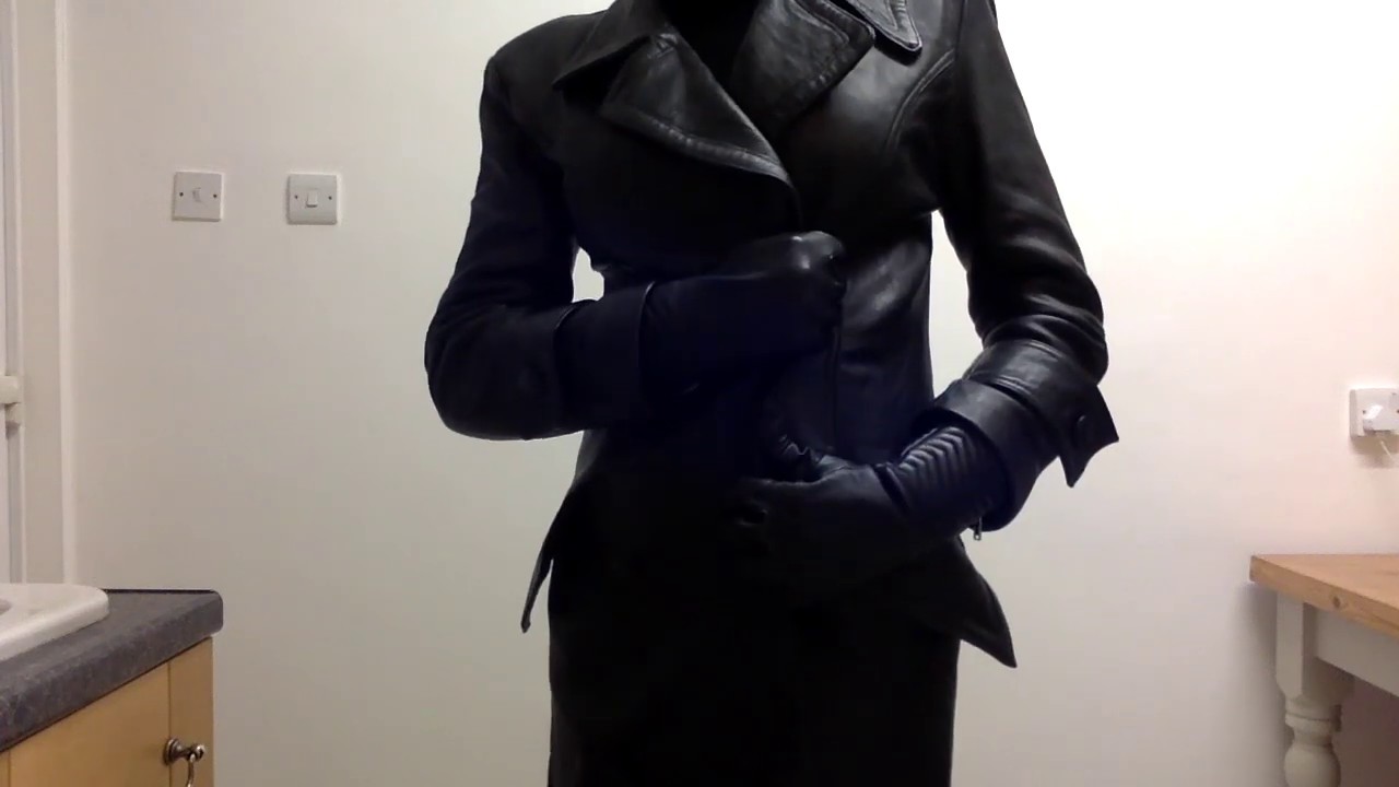 ASMR Mummy Under Cover Agent Wears Leather Trench Coat and Gloves - No ...