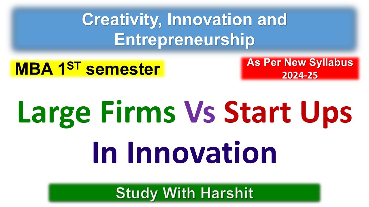 Large Firms Vs Start Ups In Innovation | BMB106 AKTU MBA Creativity ...
