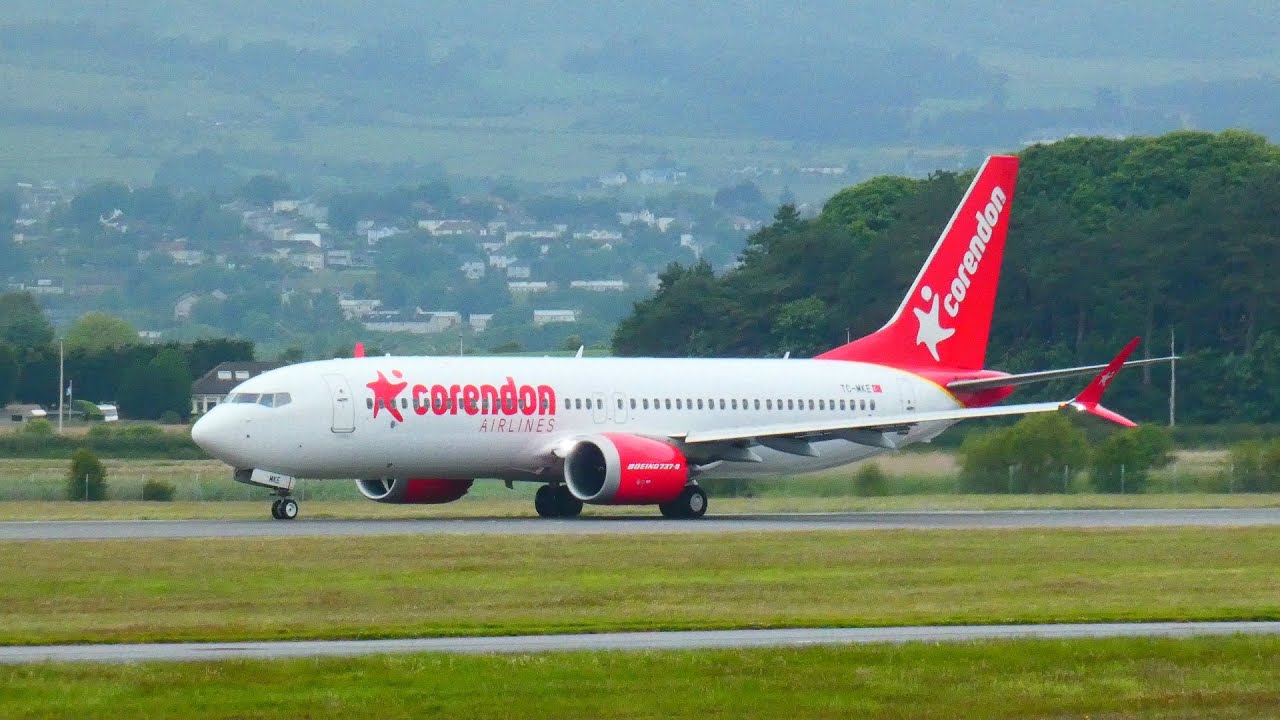 corendon airlines flight to Turkey departing Glasgow - YouTube