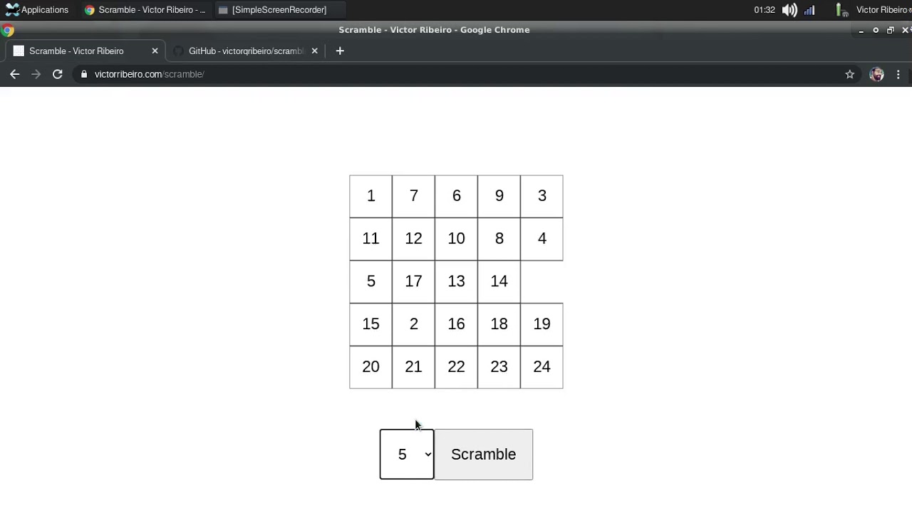 Scramble, puzzle game in javascript - YouTube