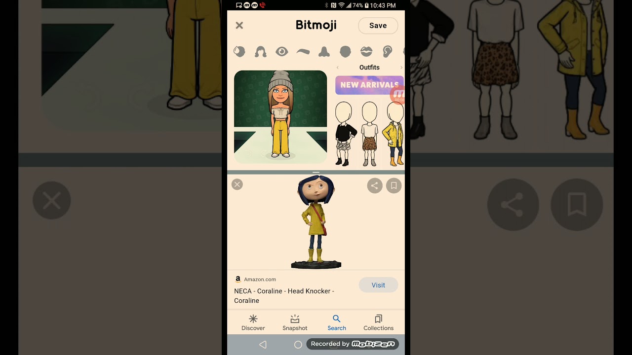 Turning my bitmoji to Coraline on snapchat!! - YouTube