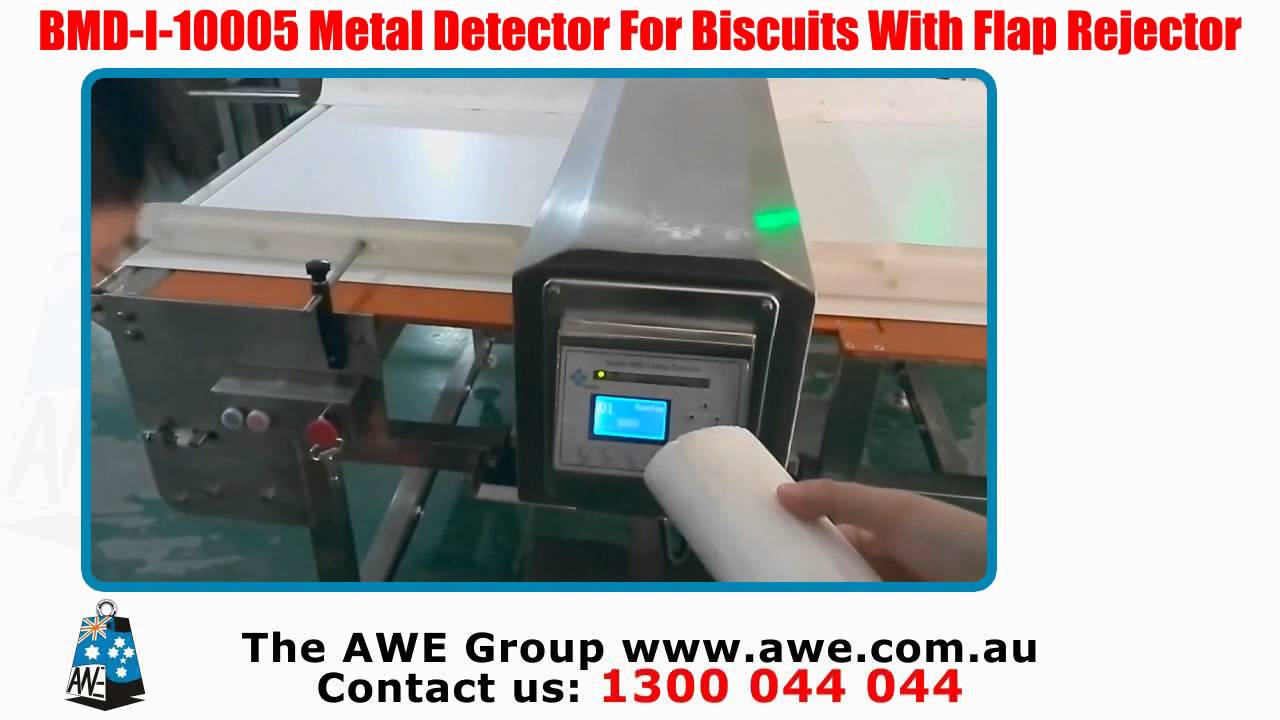 BMD I 10005 Metal Detector For Biscuits With Flap Rejector - YouTube