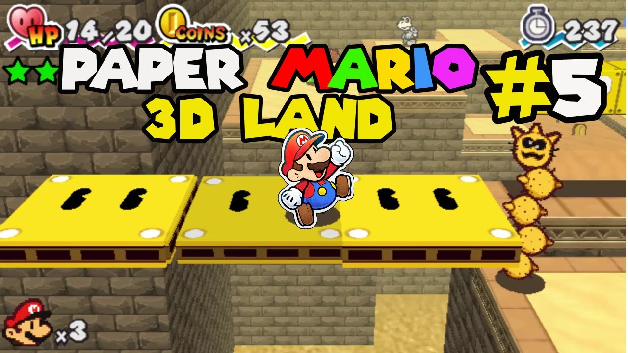 Paper Mario 3D Land («Snake Plate Sands») | GamePlay | Mundo 2 | Nivel ...
