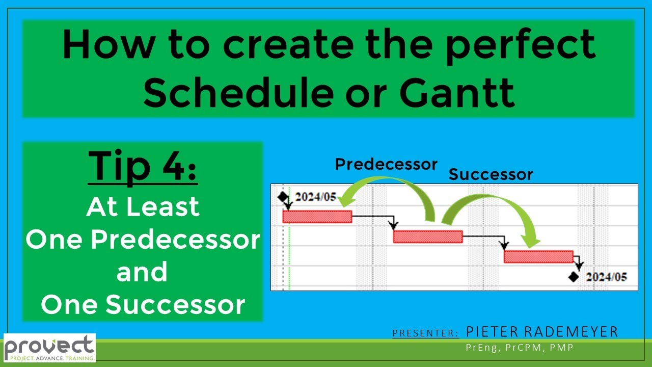 Tip 4: An activity or milestone should have at least one predecessor ...