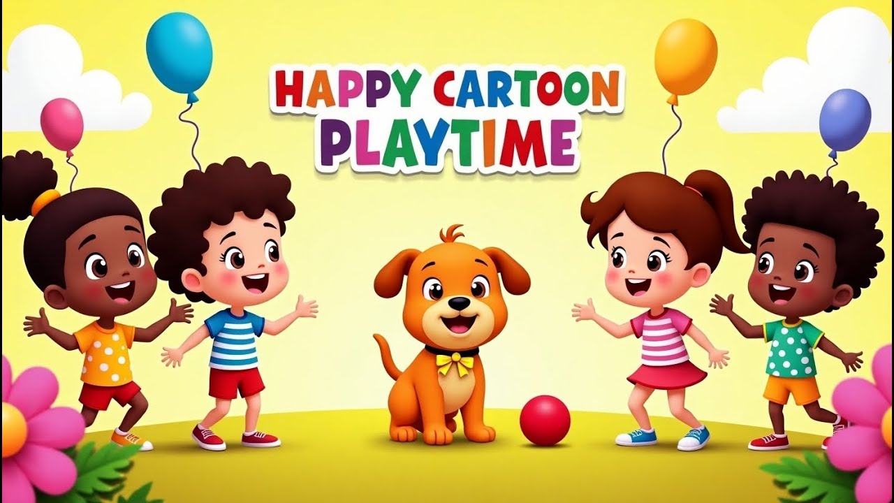 Fun Day in the Park! | Happy Cartoon Kids & Puppy Playtime 🐶🎉 - YouTube
