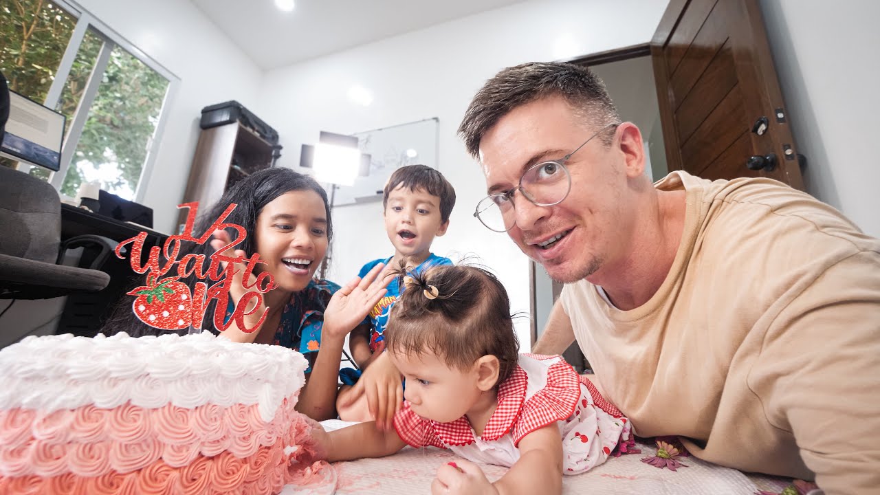 Mia’s 1/2 Birthday. First Food and First word Filipino Russian Family ...