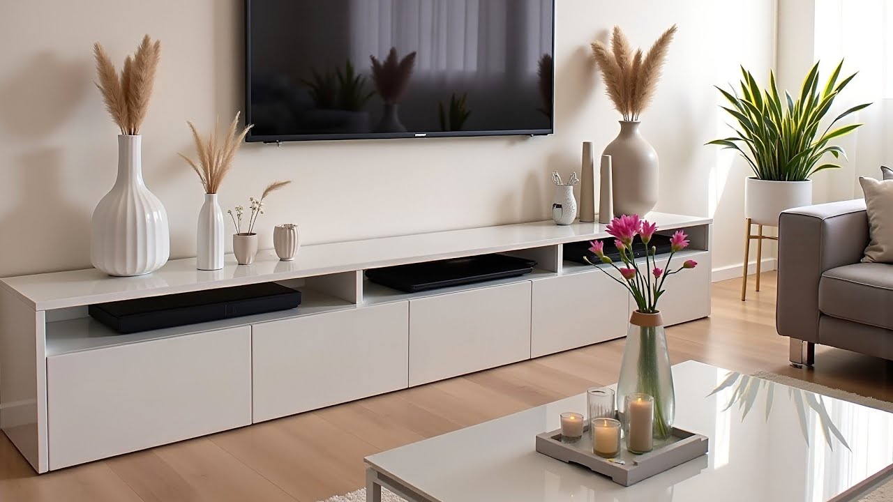 Stylish Modern TV Stand Decor Ideas 2025 Top Trendy TV Wall Units ...