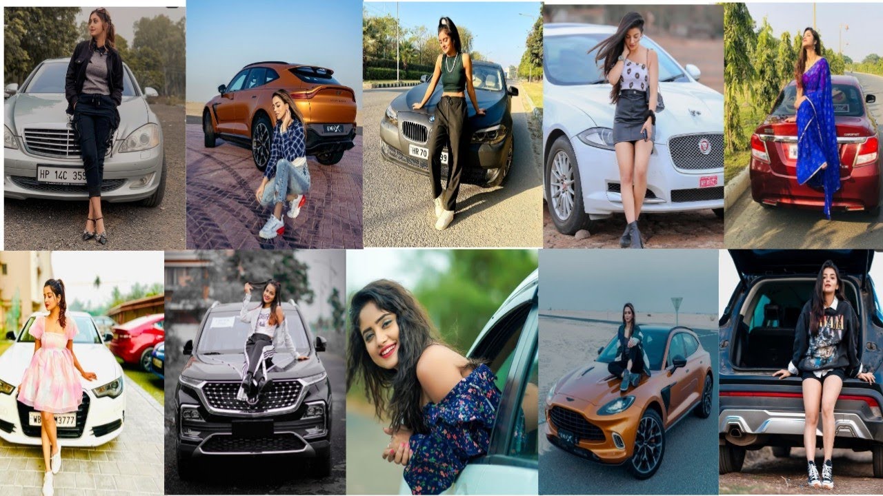 car photo poses for girls//girls stylish car poses//car poses// - YouTube