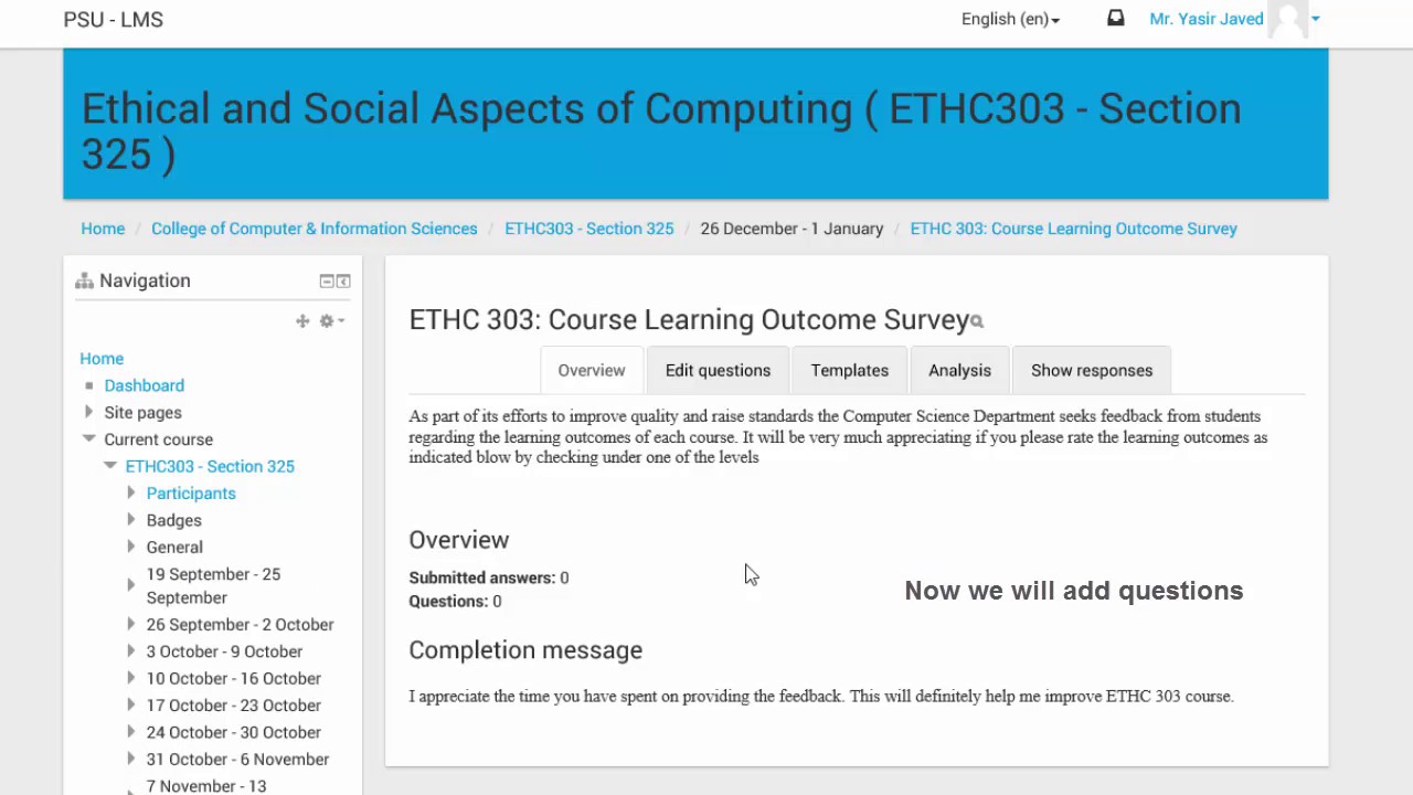 Course Learning Outcome Survey using LMS (Moodle) - YouTube