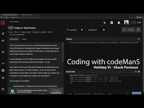 Codewars 8 kyu Holiday VI - Shark Pontoon Javascript - YouTube