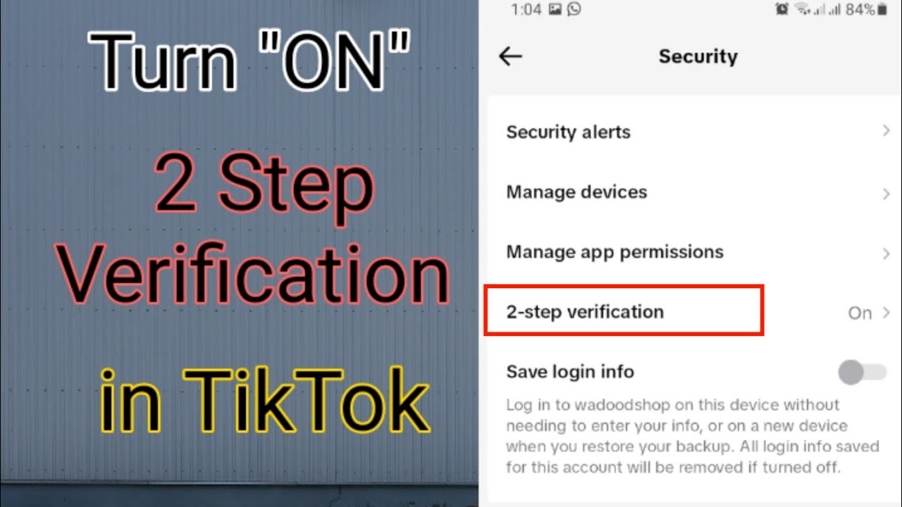 How to Turn "ON" 2 Step Verification in TikTok || 2 Step Verification ...