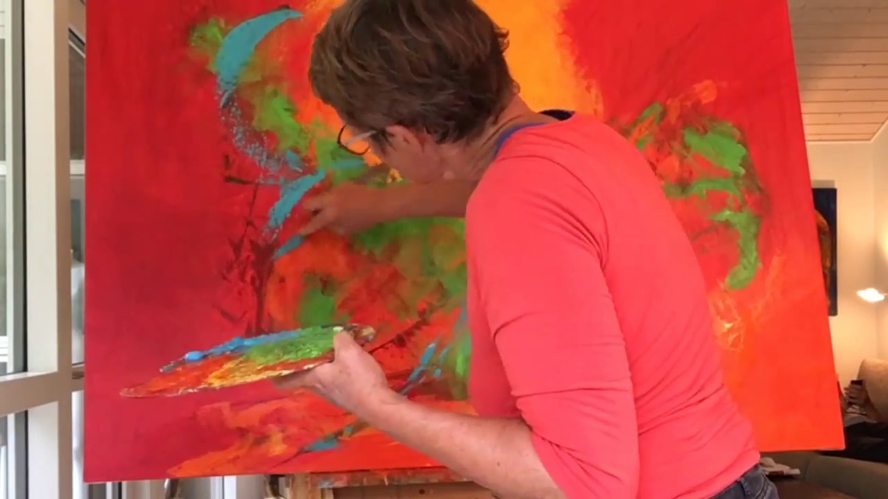 Se hvordan et abstrakt maleri bliver til - YouTube