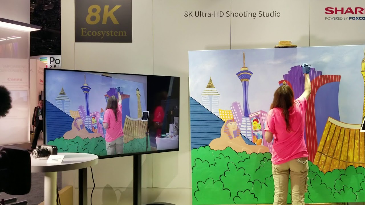 BEST OF CES 2019 : 8K SHARP camera LIVE demo on TV - powered by Foxconn ...