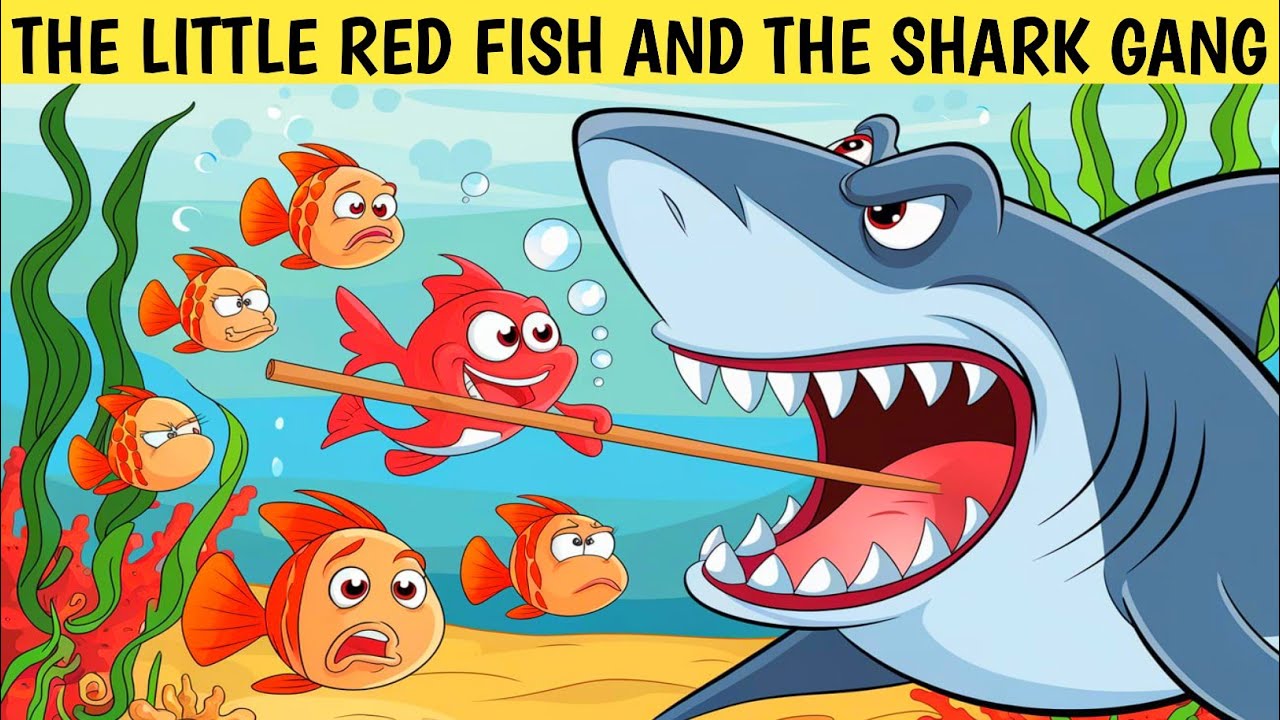 The Red Fish And The Shark Gang | Bedtime Stories For Kids in English ...