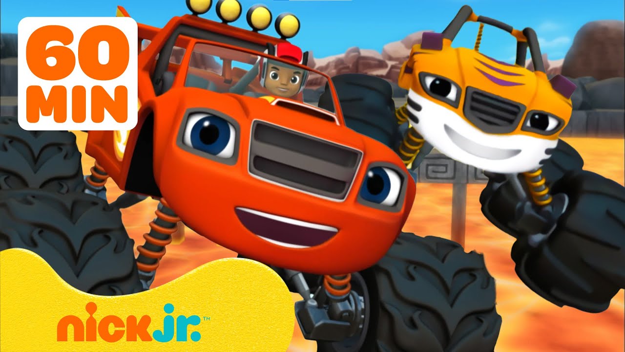 Blaze & Stripes Volcano Mission, Animal Rescues, More Adventures! 🌋🦁 w ...