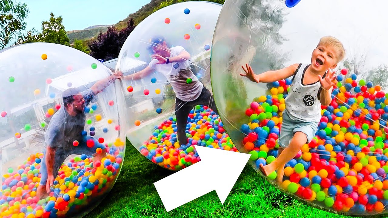 BUBBLE BALL PIT BACKYARD PLAYTIME! - YouTube