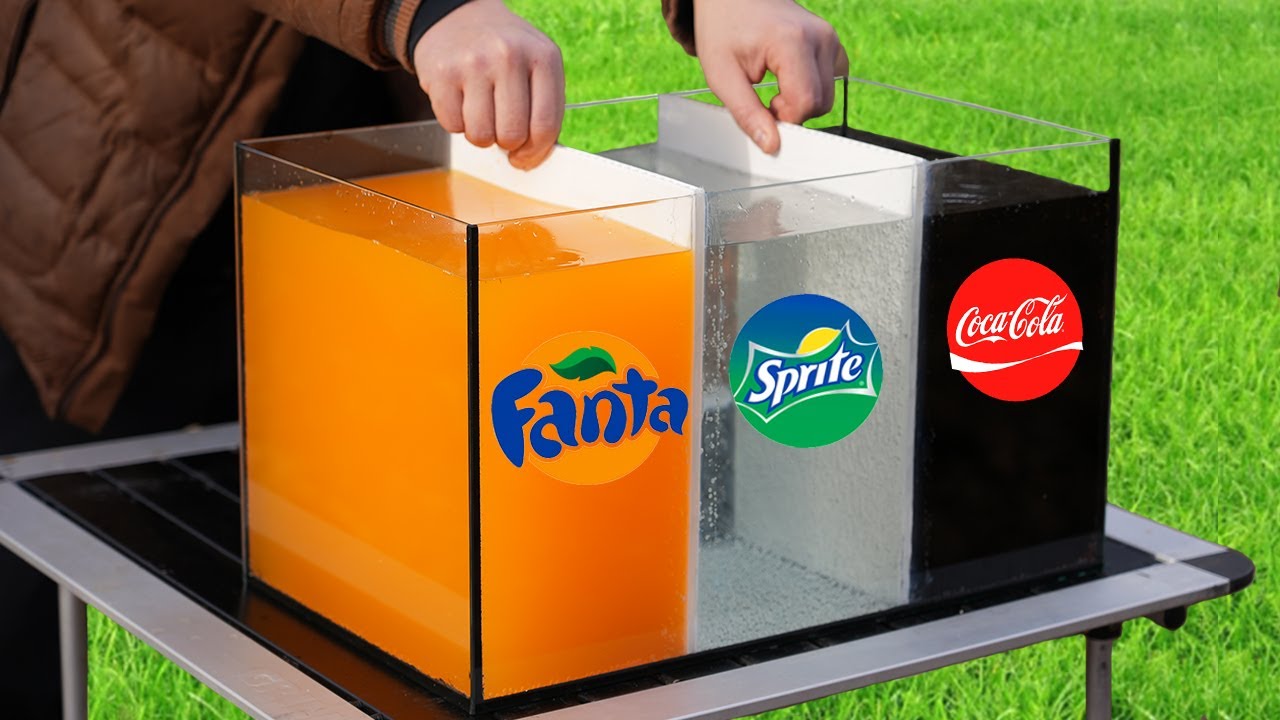 Coca Cola vs Fanta vs Sprite and Mentos - YouTube