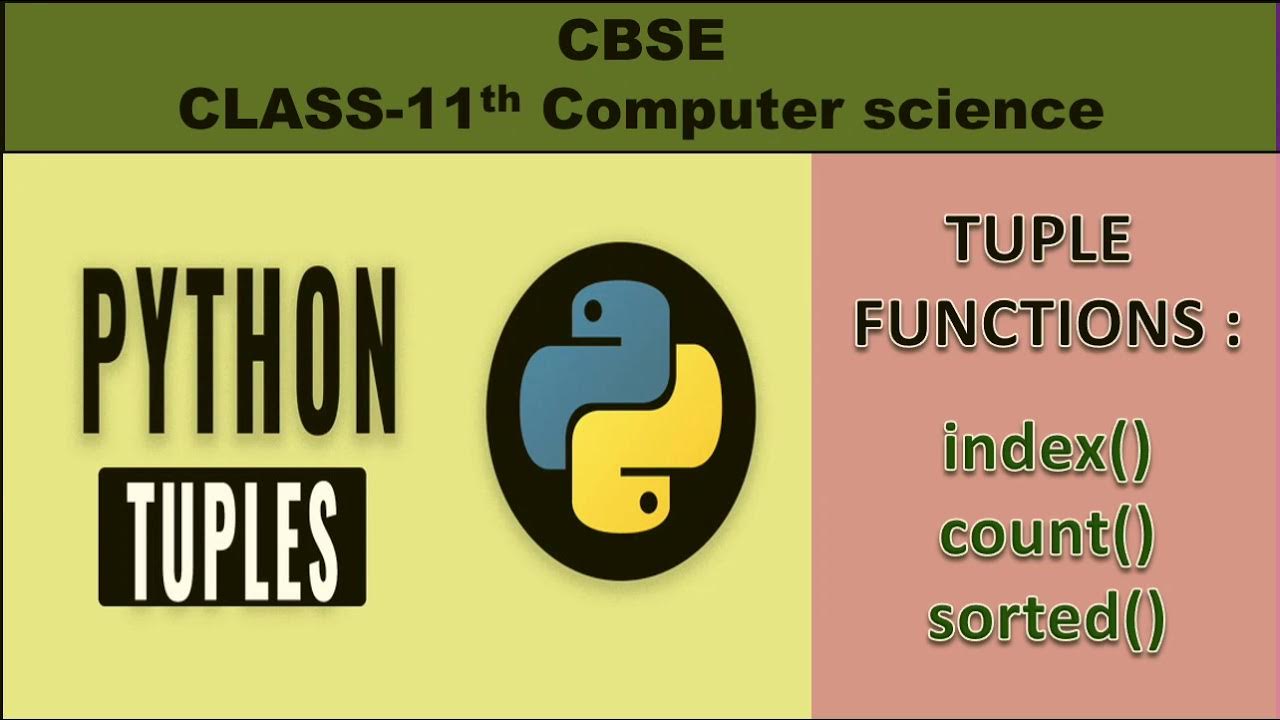 Tuple Functions| index() , count() & sorted() - YouTube