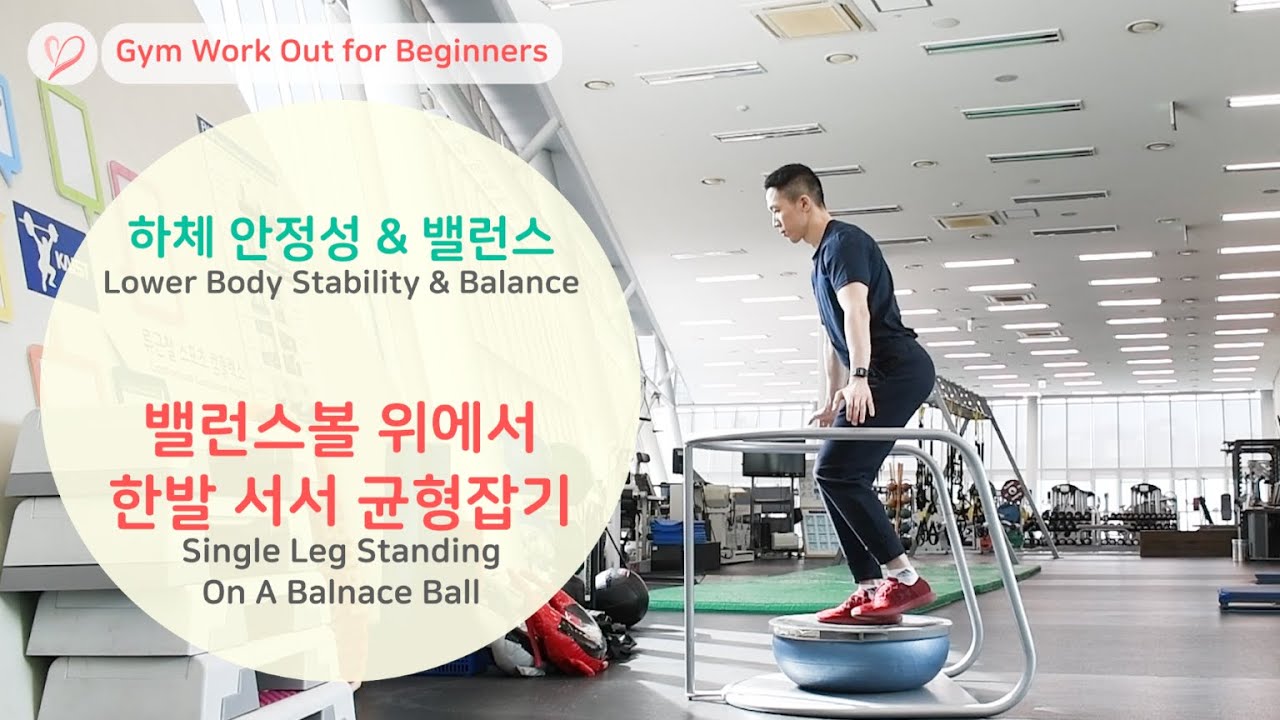 [Gym Work-Out] Single leg standing on a balance ball - YouTube