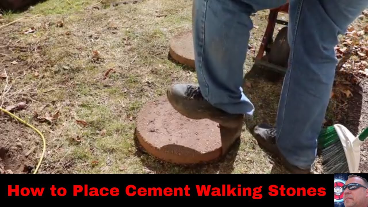 How to place cement walking stones - YouTube
