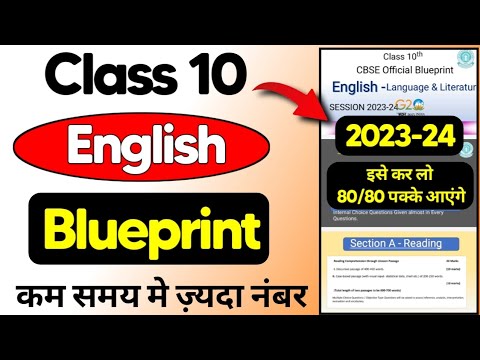 Class 10 English Blueprint | Cbse Board Exam 2023-23 | English Class 10 ...