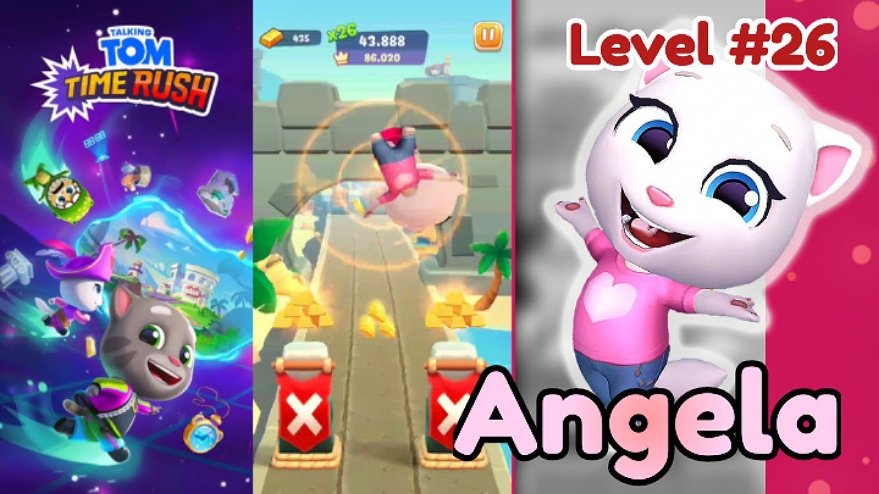 Talking Angela Level 26 - Talking Tom Time Rush - YouTube
