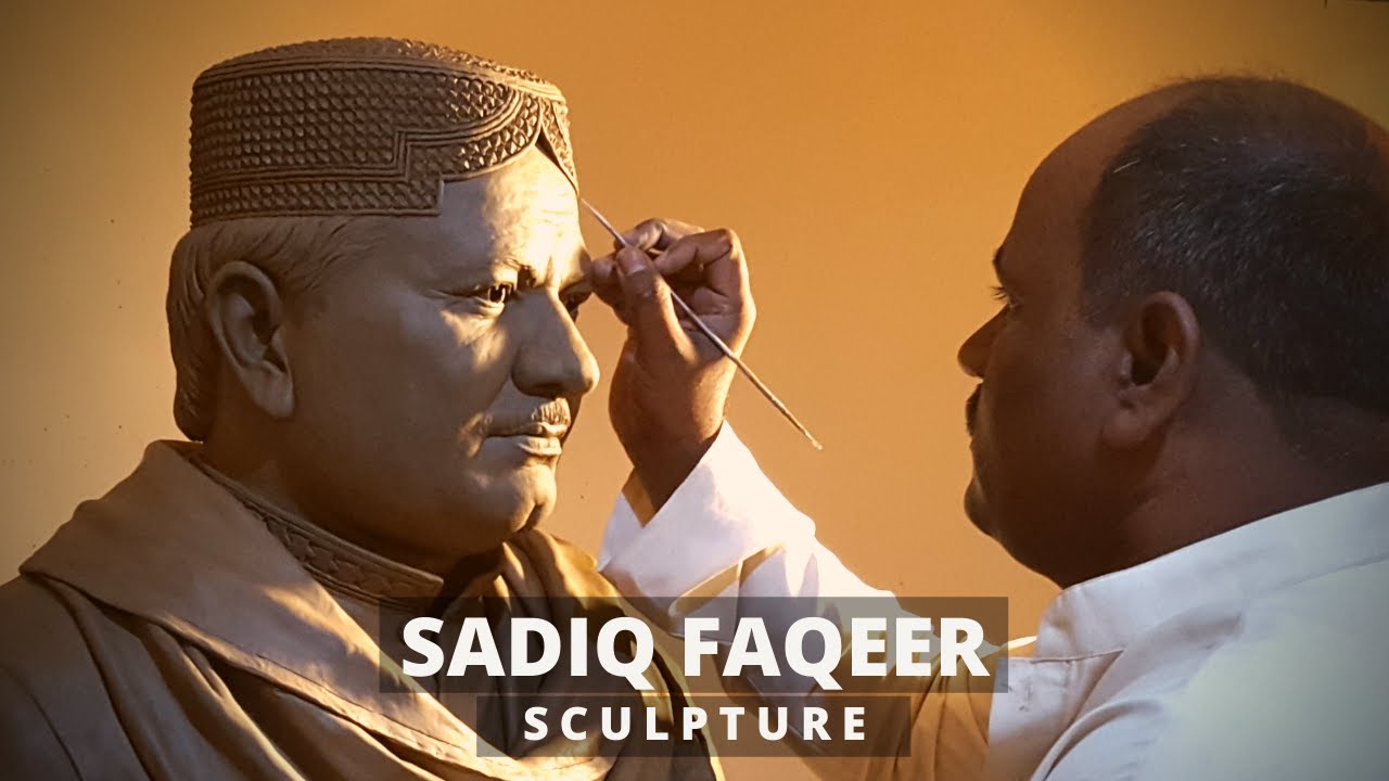Sadiq Faqeer Bust Sculpture in clay by Fakeero - YouTube