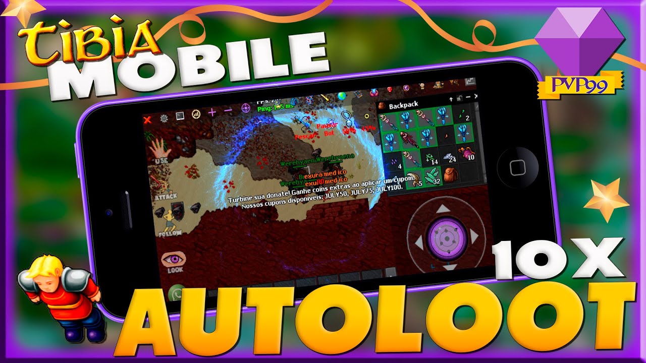 TIBIA MOBILE - COMO CONFIGURAR O AUTOLOOT 10X MAIS RÁPIDO - YouTube