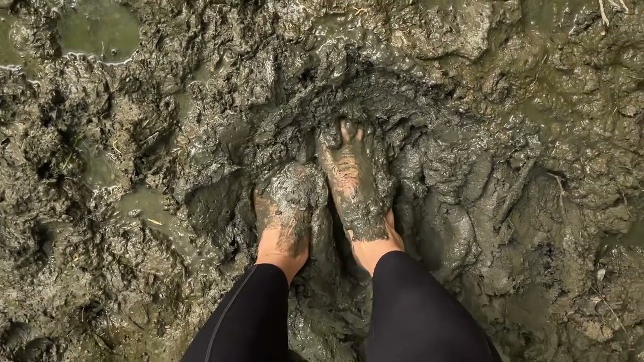 Barefoot in mud - YouTube