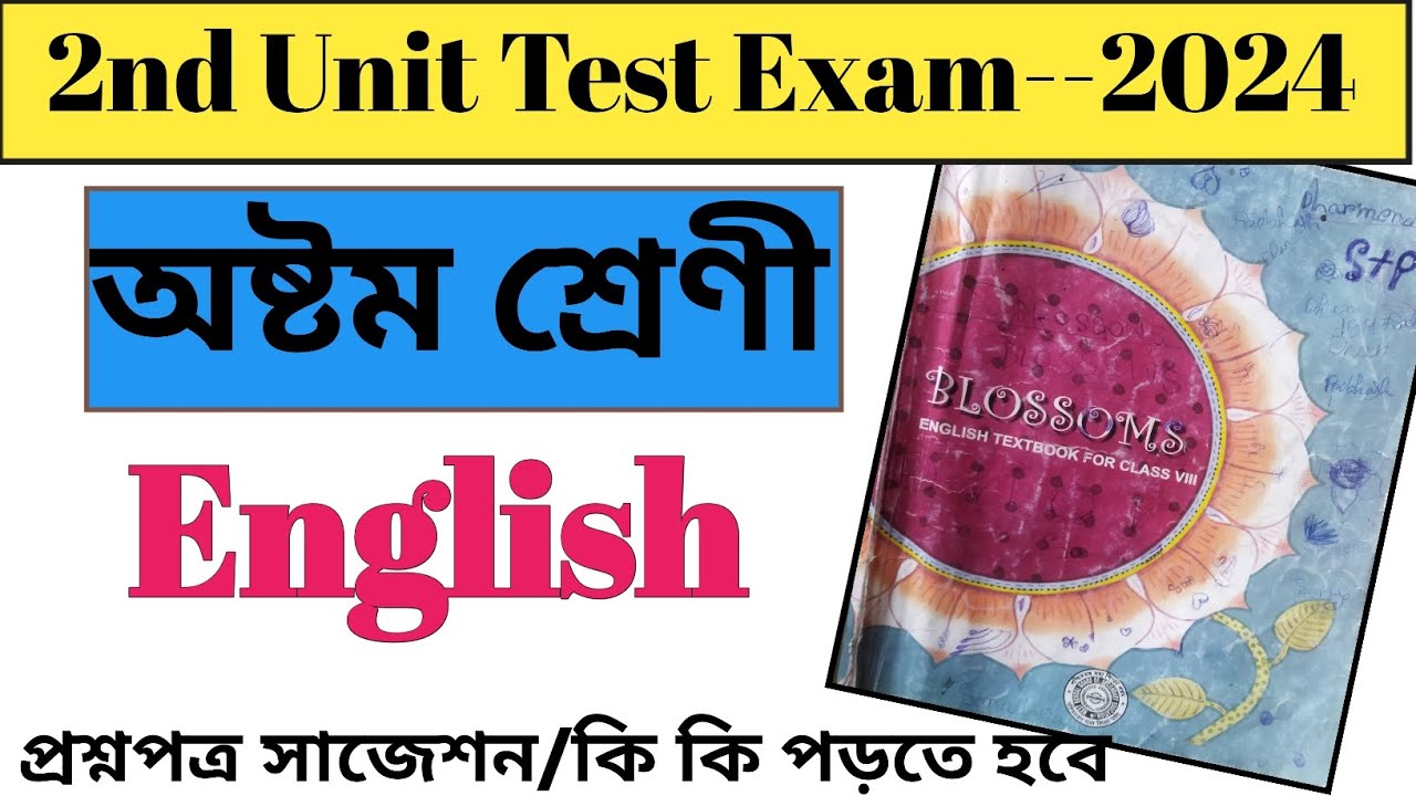 class 8 english 2nd unit test suggestion 2024//class 8 english 2nd unit ...