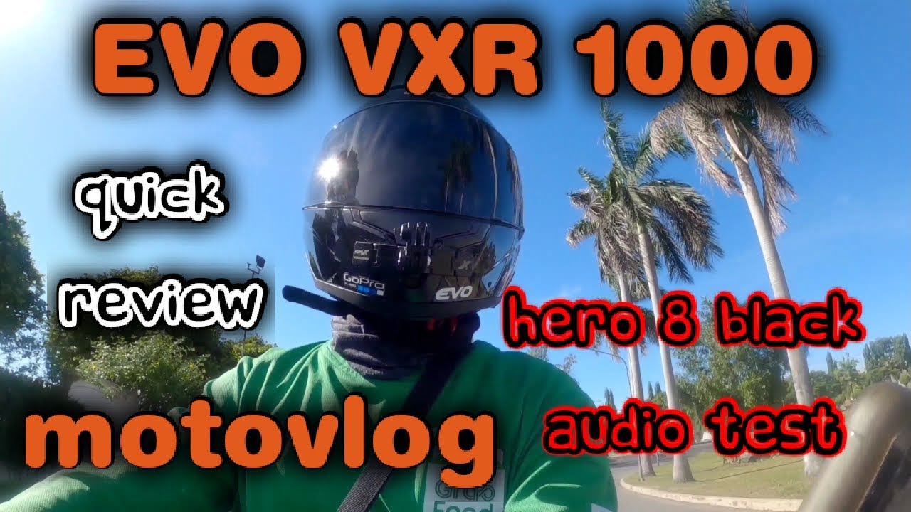EVO VXR 1000 modular helmet review | gopro hero 8 black audio test ...