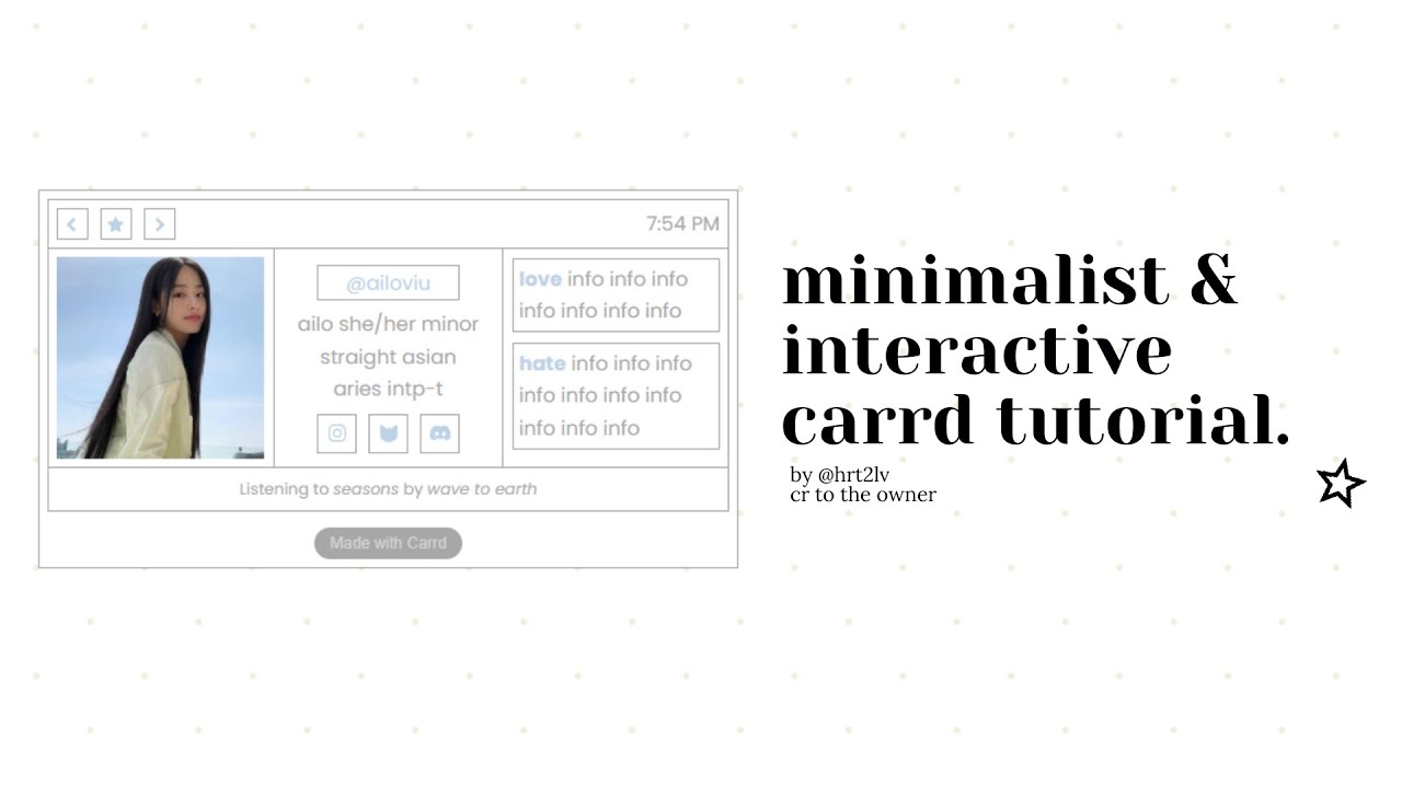 minimalist interactive carrd tutorial! cr; to the owner - YouTube
