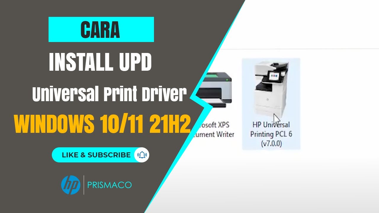 Cara install driver printer HP UPD di Windows 10/11 (21H2) - YouTube
