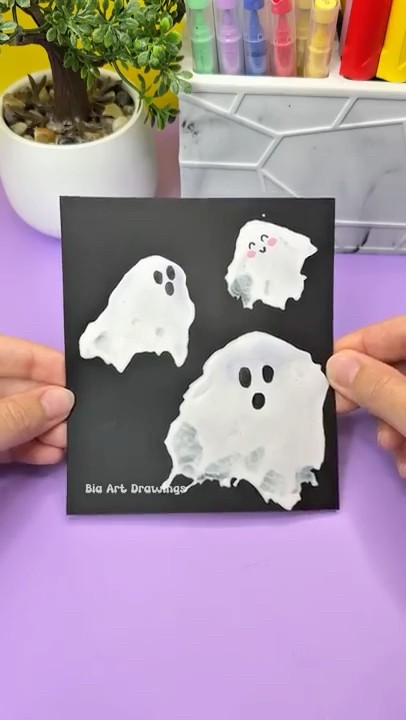 How to Draw Ghosts Art Trick #shorts #creative #halloween - YouTube