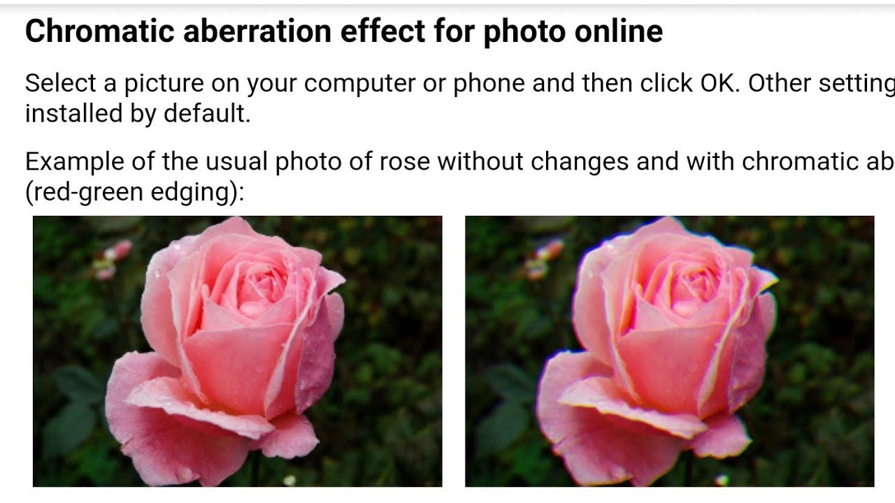 Chromatic Aberration Online Filters - YouTube