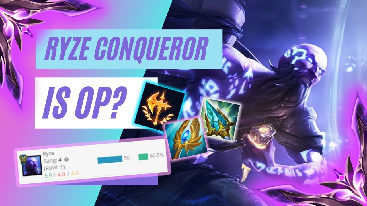 RYZE CONQUEROR IS THE BEST RUNE ON RYZE ?? THIS MASTER RYZE ABUSES IT ...