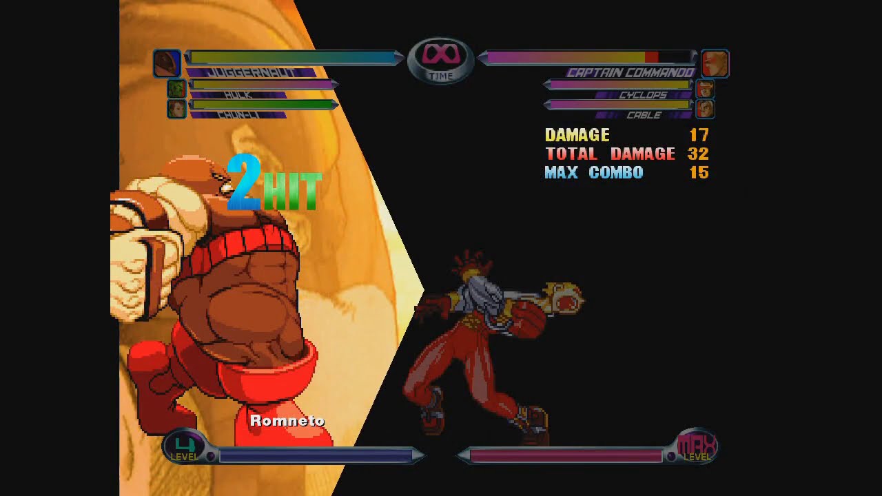 MvC2: Juggernaut 2x Headcrush combo - YouTube