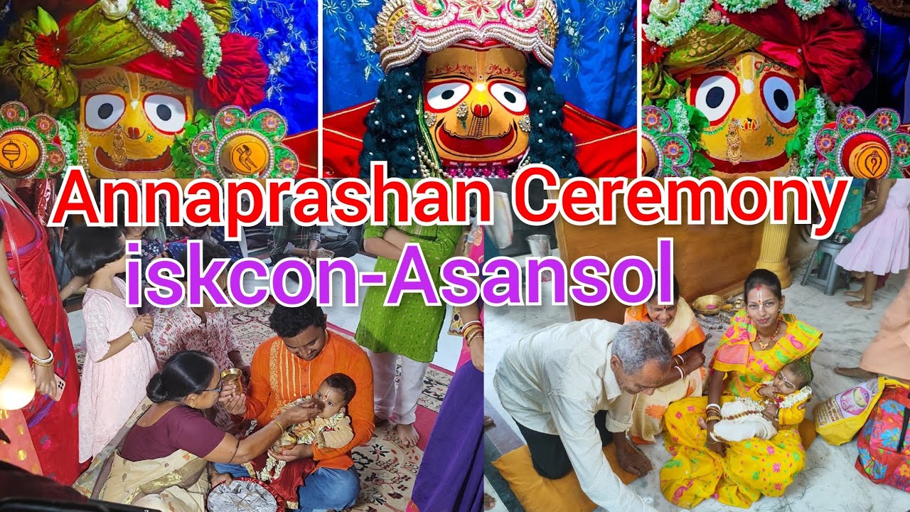 Rice Ceremony in Asansol Iskcon Jagannath Temple| Subho Annaprashan program in ISKCON Mandir ...