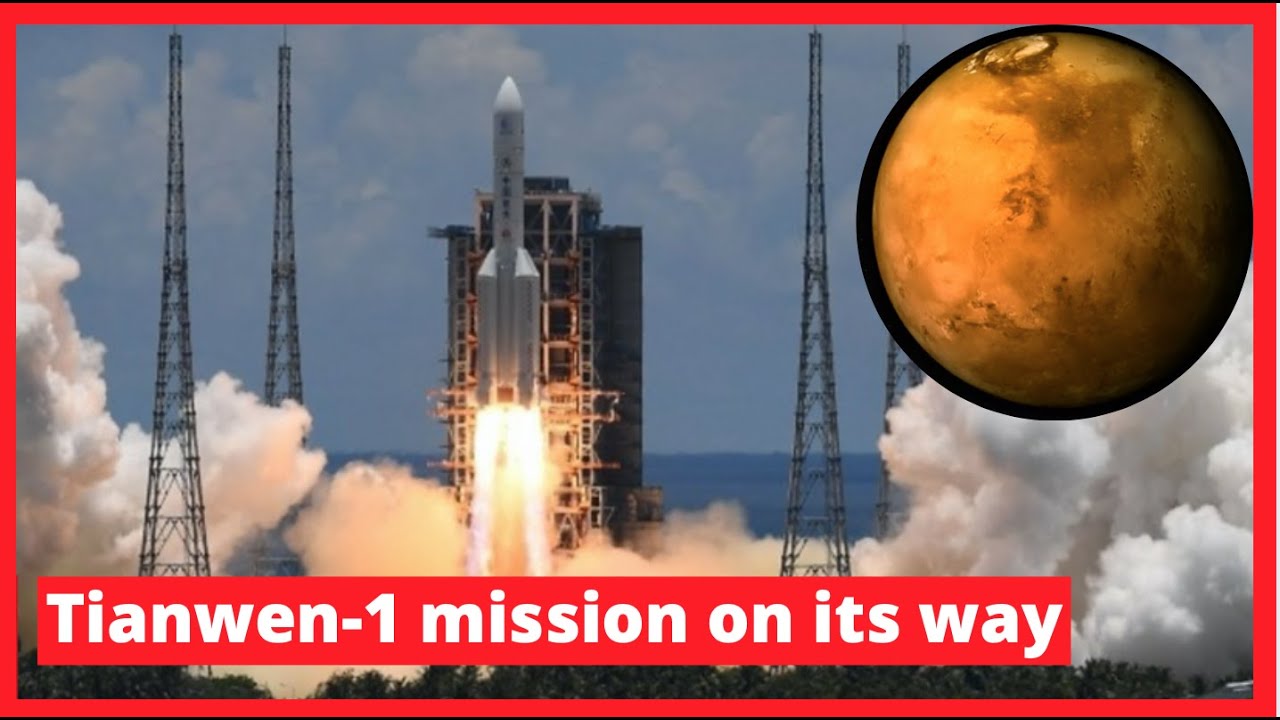 China's Tianwen-1 Mars rover rockets away from Earth - YouTube