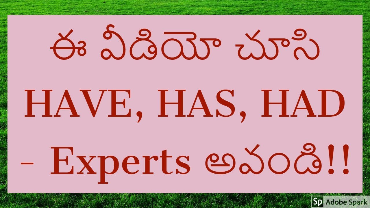 Have Has and Had Telugu Explanation || Easy English through Telugu ...