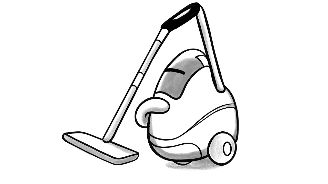 How to Draw VACUUM CLEANER | Simple Drawing - YouTube