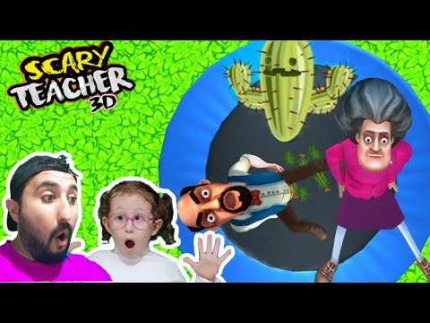 KIZGIN ÖĞRETMENE KAKTÜSLÜ TRAMBOLİN ŞAKASI! SCARY TEACHER 3D! BAHAR VE BANU ALYA | OYUNA GEL |
