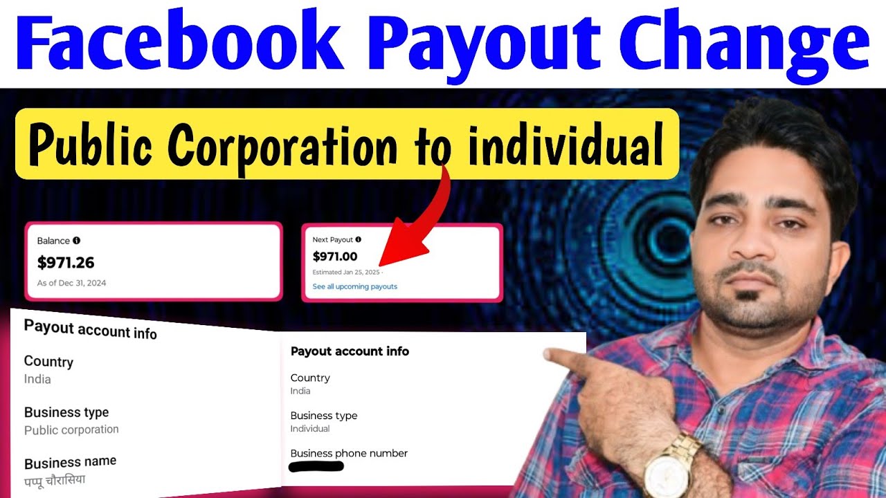 How to change facebook payout business to individual | Facebook payout ...