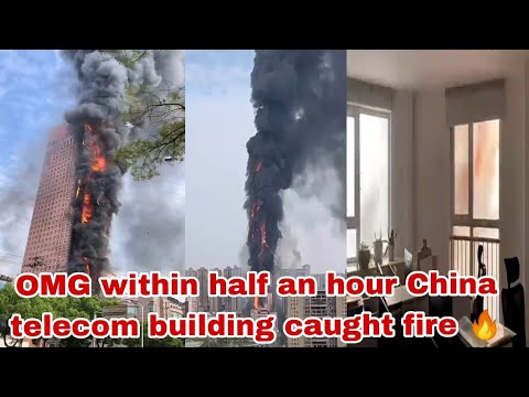 😱😶Major fire broke out in a high-rise telecom building in the central ...