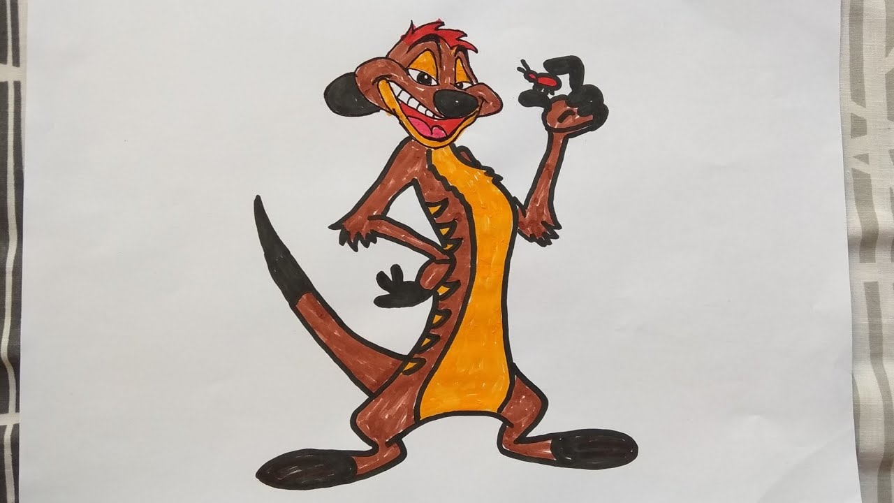 How to draw Timon | step by step tutorial | Timon drawing - YouTube